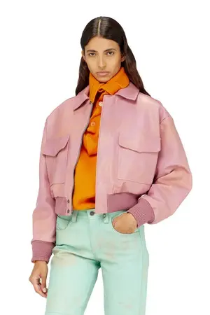 DIESEL® Aviator Jacket In Treated Leather