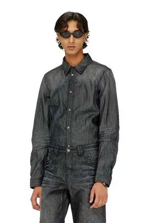 DIESEL® Shirt In Creased Denim - Grey