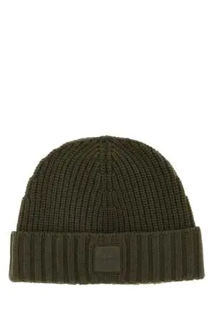 Stone Island Army Cashmere Beanie Hat - Green