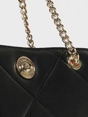TWINSET Quilted Synthetic Leather Tote Bag With Metal Mesh Handles