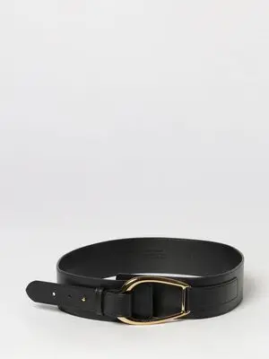 TWINSET High-waist Leather Belt With Engraved Logo Interlocking Buckle