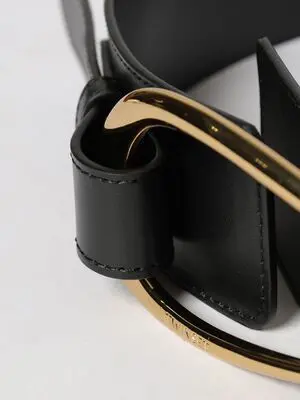 TWINSET High-waist Leather Belt With Engraved Logo Interlocking Buckle