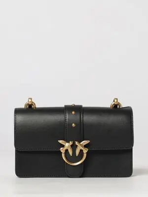Pinko Love One Classic Smooth Leather Mini Crossbody Bag - Black 1