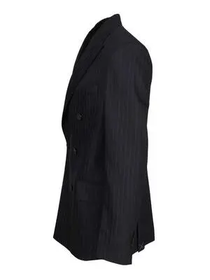 GOLDEN GOOSE Double-breasted Blazer In Pinstriped