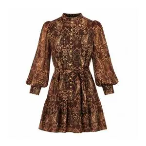 YUMI Paisley Long Sleeve Shirt Dress