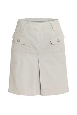 CONQUISTA Neutrals Cotton Gabardine Skirt With Buttoned Pockets