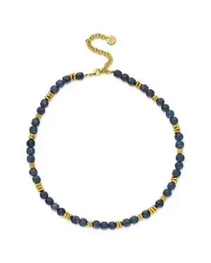 AMBER SCEATS Gold / Blue Ramadi Necklace - Gold/blue