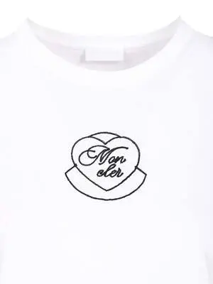 Moncler Cotton T-shirt With Embroidered Logo - White