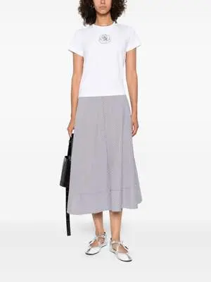 Moncler Cotton T-shirt With Embroidered Logo - White