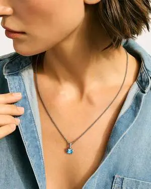 John Hardy Topaz & Diamond Heishi Gem Pendant Necklace