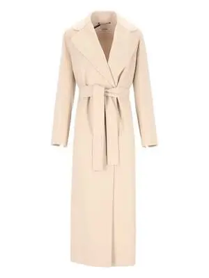 ' S MAX MARA S Max Mara Poldo Wool Drap Dressing Gown Coat - White