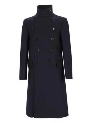 TOM FORD Double-breasted Wool Coat - Blue
