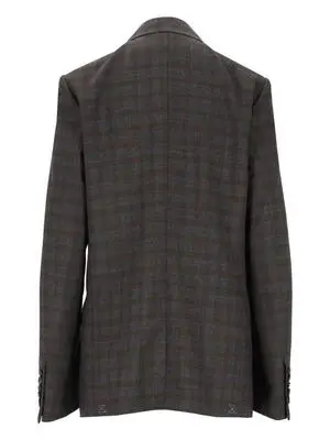 Dries Van Noten Barrysta Checked Double-breasted Wool Blazer - Brown