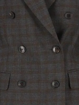 Dries Van Noten Barrysta Checked Double-breasted Wool Blazer - Brown