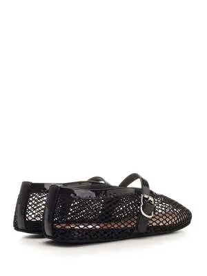 Alaïa Mesh Strap Ballerina - Black