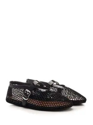 Alaïa Mesh Strap Ballerina - Black