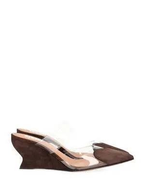 Alaïa Le Cœur” Suede Mules - Brown