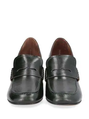 Dries Van Noten Veigtan Calf Leather Heeled Moccasin - Green