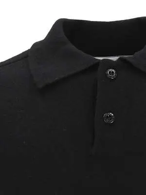 Stone Island Rws Geelong Lightweight Wool Polo Sweater - Black