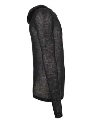 Rick Owens Ribbed Cashmere Hooded Pullover