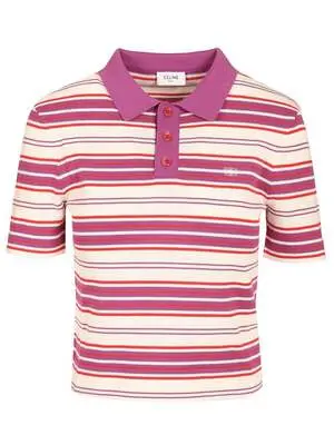Celine Knitted Cotton Polo Shirt - Multicolor