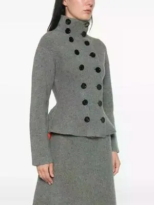 Proenza Schouler Donegal Knit Peplum Jacket - Grey