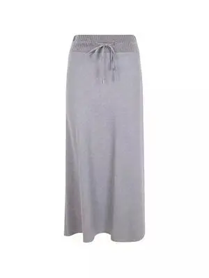 D.exterior Drawstring-waistband Wool Skirt - Brown