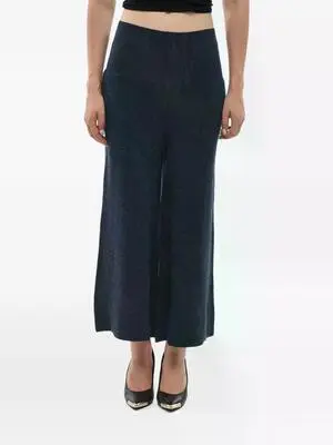Stella McCartney High-waisted Ribbed-knit Trousers - Blue