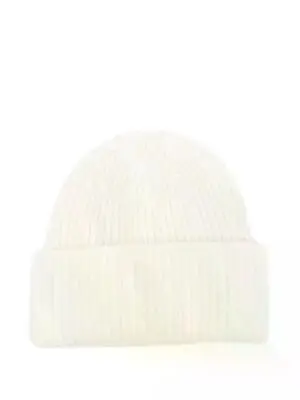Soft Goat Ribbed-knit Beanie Hat