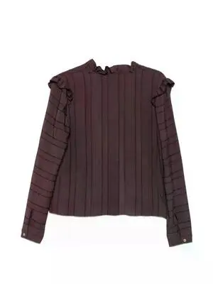 KRISTINA TI Ruffled Striped Blouse