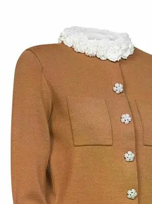 SELF-PORTRAIT Embellished Ruffled-collar Cardigan