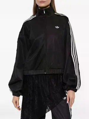 Adidas Logo-embroidered Lace-trim Zip-up Sweatshirt