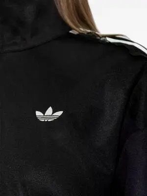 Adidas Logo-embroidered Lace-trim Zip-up Sweatshirt