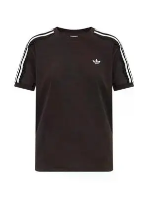 Adidas Lace-trim Embroidered-logo T-shirt - Brown
