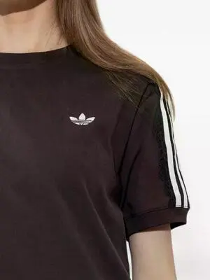 Adidas Lace-trim Embroidered-logo T-shirt