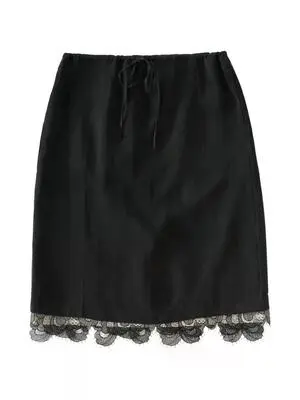 Studio Nicholson Alder Lace-hem Midi Skirt - Black