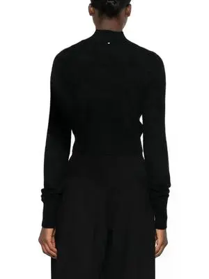 Sportmax Mock-neck Brushed Sweater - Black