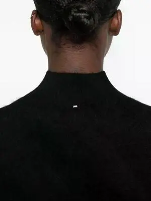 Sportmax Mock-neck Brushed Sweater - Black