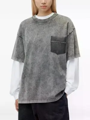 Alexander Wang Short Sleeve Tee W/ Shadow Pocket Graphic