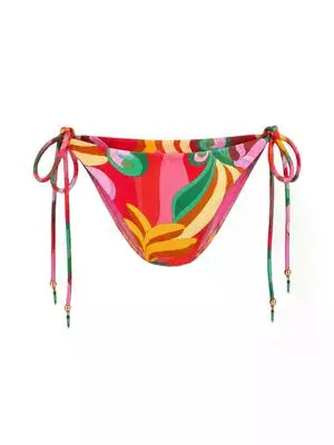 Farm Rio Graphic-print Tie-side Bikini Bottoms - Red