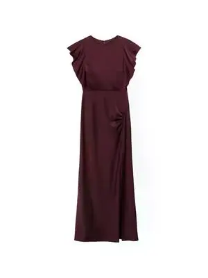 Claudie Pierlot Slit Satin Maxi Dress
