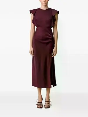 Claudie Pierlot Slit Satin Maxi Dress