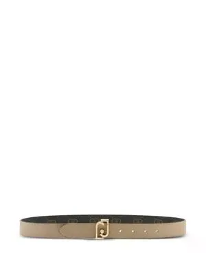 Liu Jo Monogram Pattern Logo Plaque Reversible Belt - Neutrals