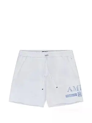 Amiri Ma Watercolor Bar Drawstring Shorts - White