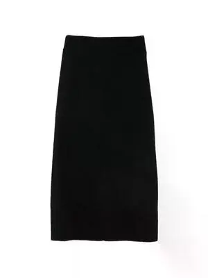 Lorena Antoniazzi Ribbed-knit Star-patch Midi Skirt - Black