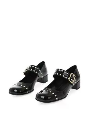Prada Mary Jane Patent-leather Pumps - Black