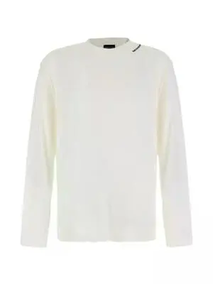 Emporio Armani Logo-embroidered Long-sleeve T-shirt - White