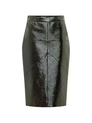 LANVIN Vinyl Straight Midi Skirt With Cut-outs - Black