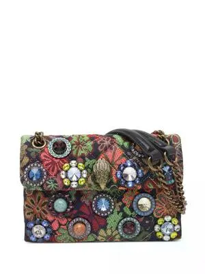Kurt Geiger Kensington Octavia Embellished Floral Shoulder Bag - Black