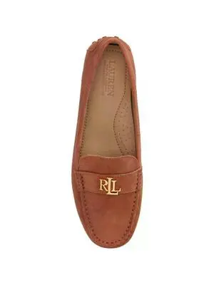Ralph Lauren Barnsbury Logo-plaque Suede Ballet Flats